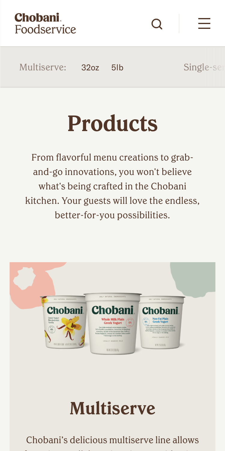 Chobani Foodservice. Made by wild.