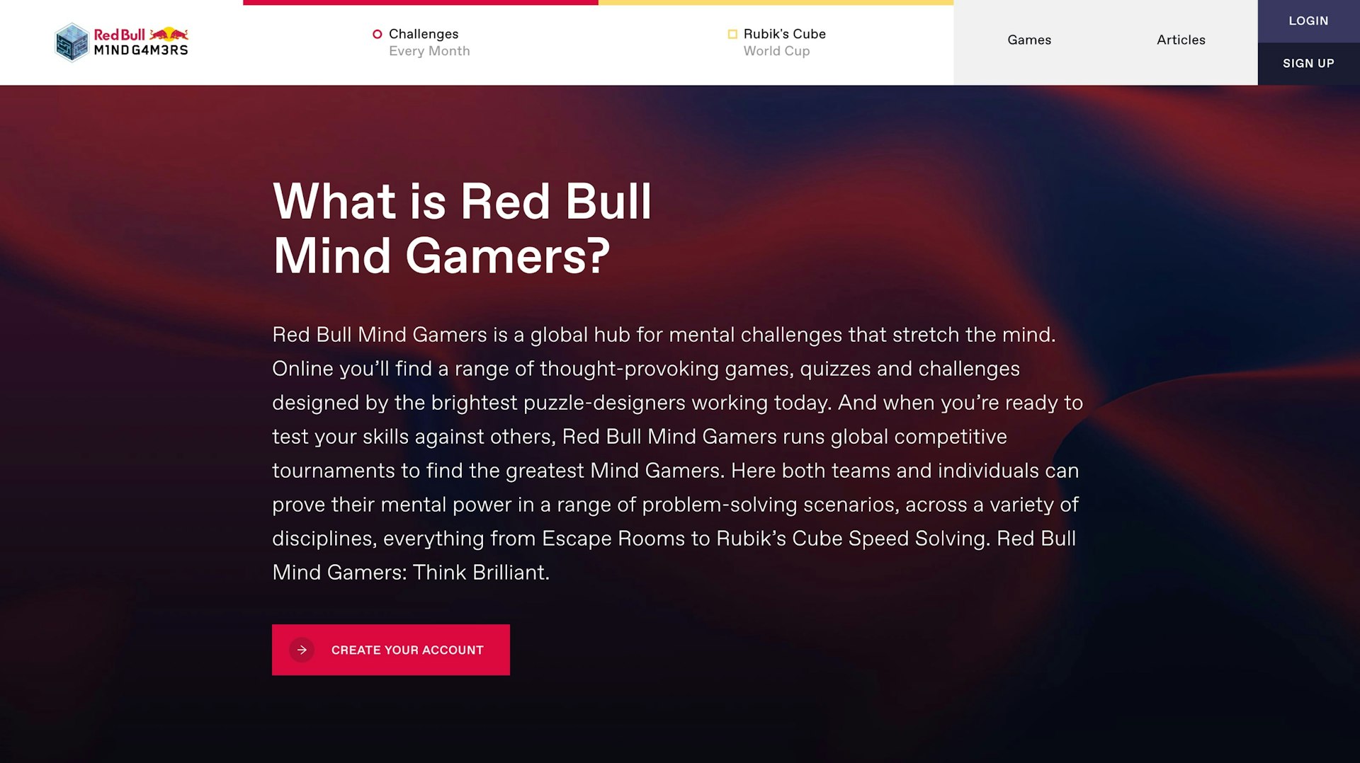 Red Bull Mind Gamers. Made by wild.